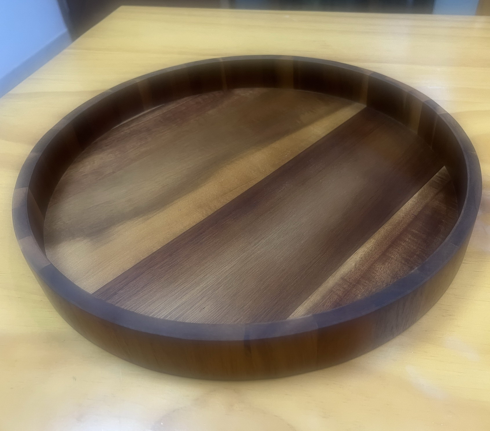 Acacia Round Wood Decorative Tray for Home Decor,Wooden Serving Tray ...