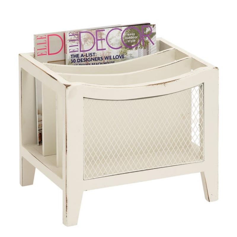 Design white wash petite Magazine Rack